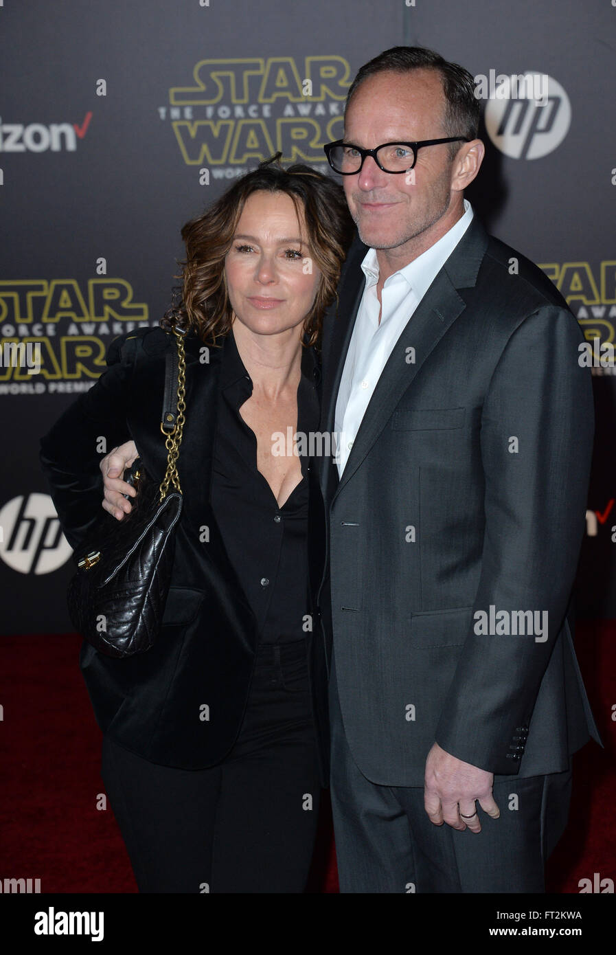LOS ANGELES, CA - DECEMBER 14, 2015: Actress Jennifer Grey & husband ...