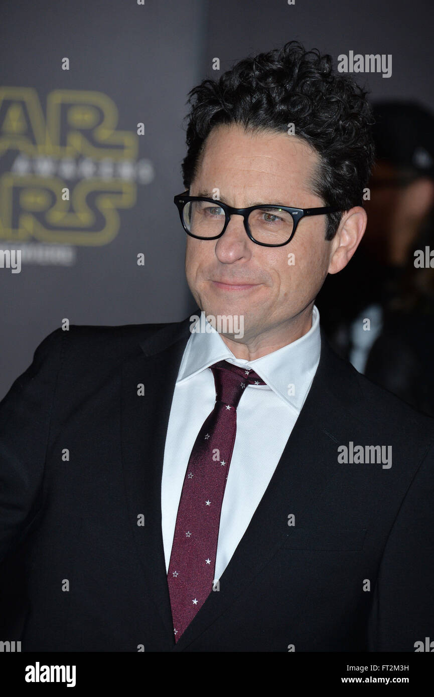 LOS ANGELES, CA - DECEMBER 14, 2015: Director J.J. Abrams at the world ...