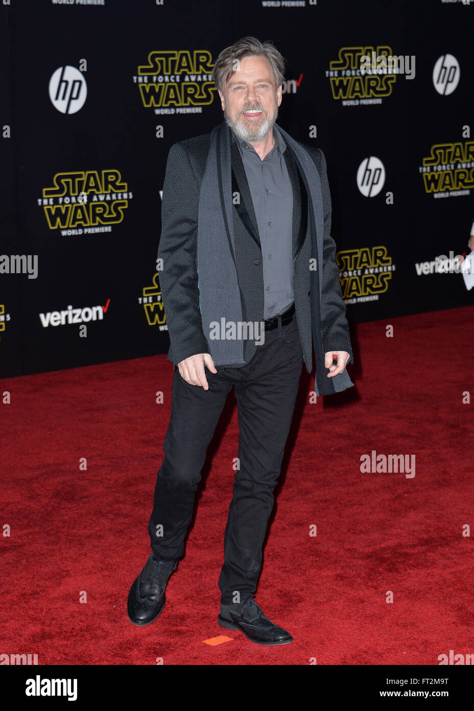 LOS ANGELES, CA - DECEMBER 14, 2015: Actor Mark Hamill at the world ...
