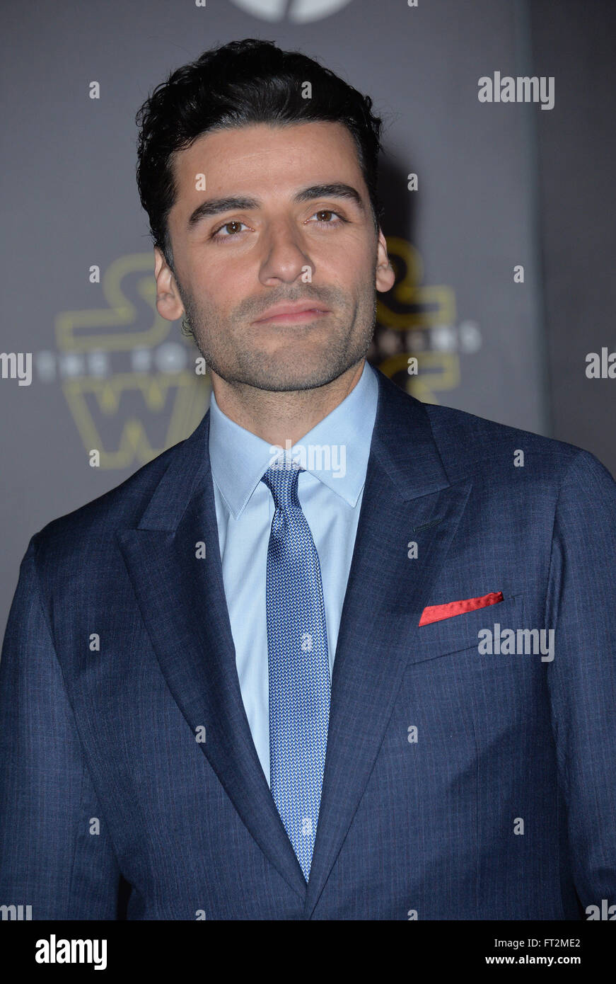 LOS ANGELES, CA - DECEMBER 14, 2015: Actor Oscar Isaac at the world ...