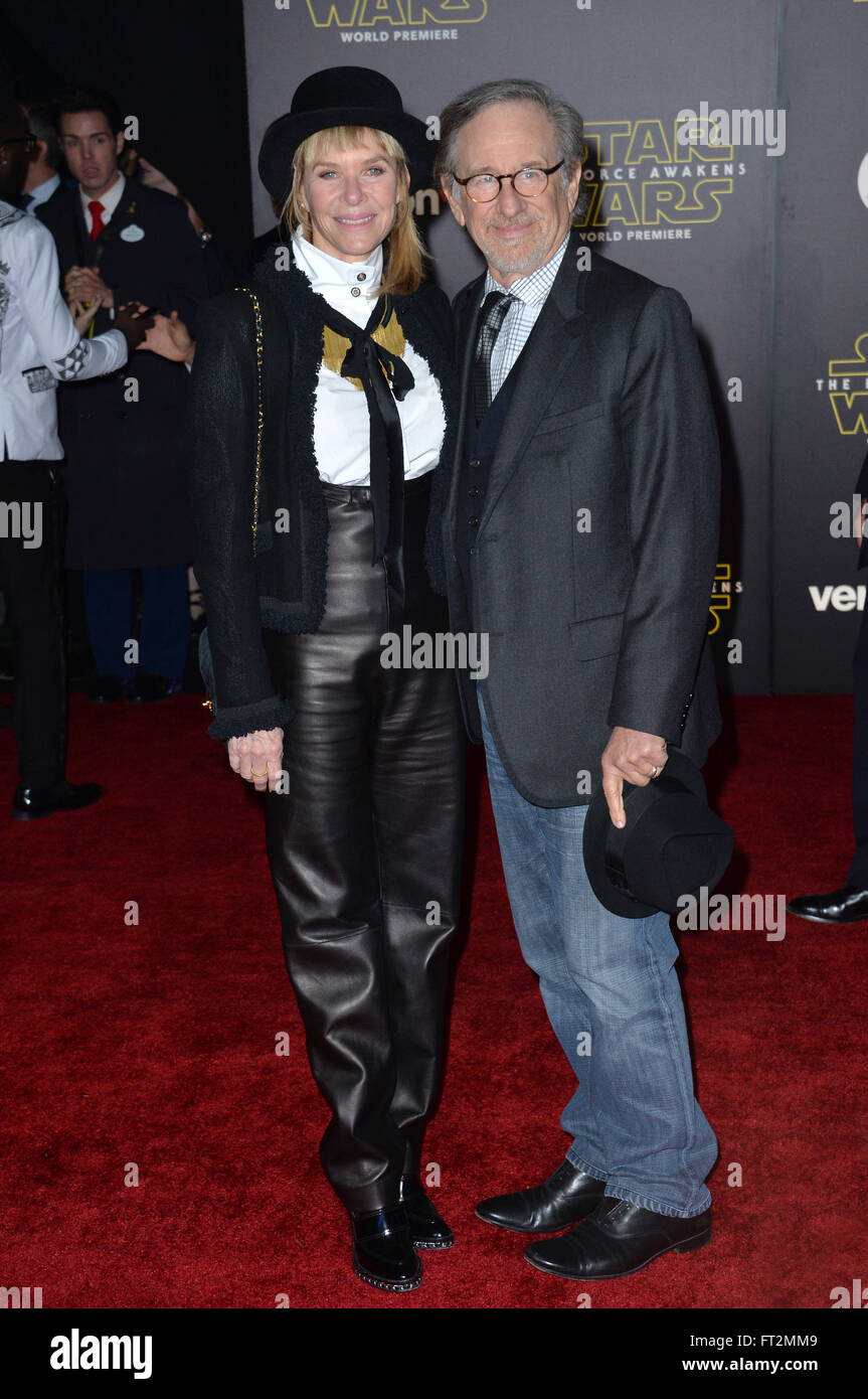 LOS ANGELES, CA - DECEMBER 14, 2015: Director Steven Spielberg ...