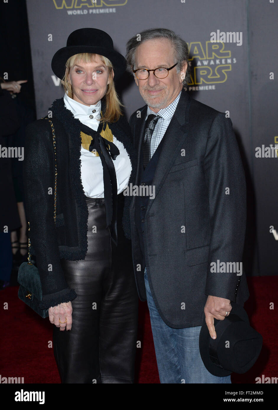 LOS ANGELES, CA - DECEMBER 14, 2015: Director Steven Spielberg ...