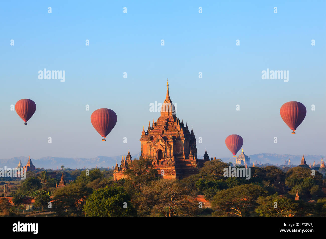 The Temples of bagan at sunrise, Bagan(Pagan), Myanmar Stock Photo - Alamy