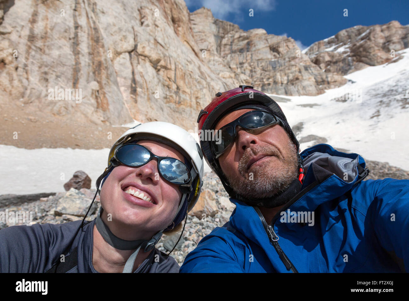 Joyful Alpine Climbers Self Portrait Stock Photo - Alamy