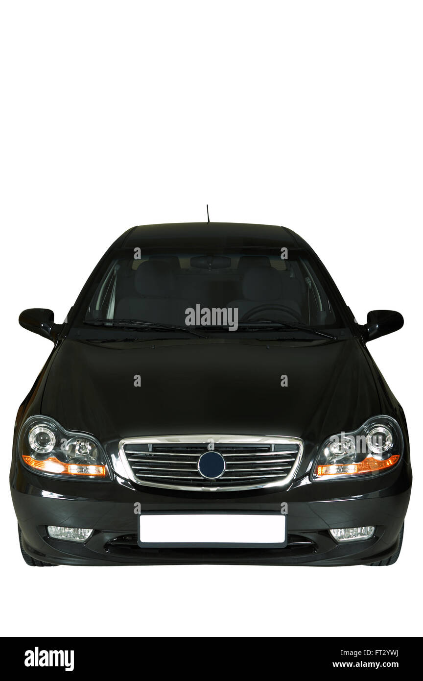 The black Chinese car on a white background Stock Photo - Alamy