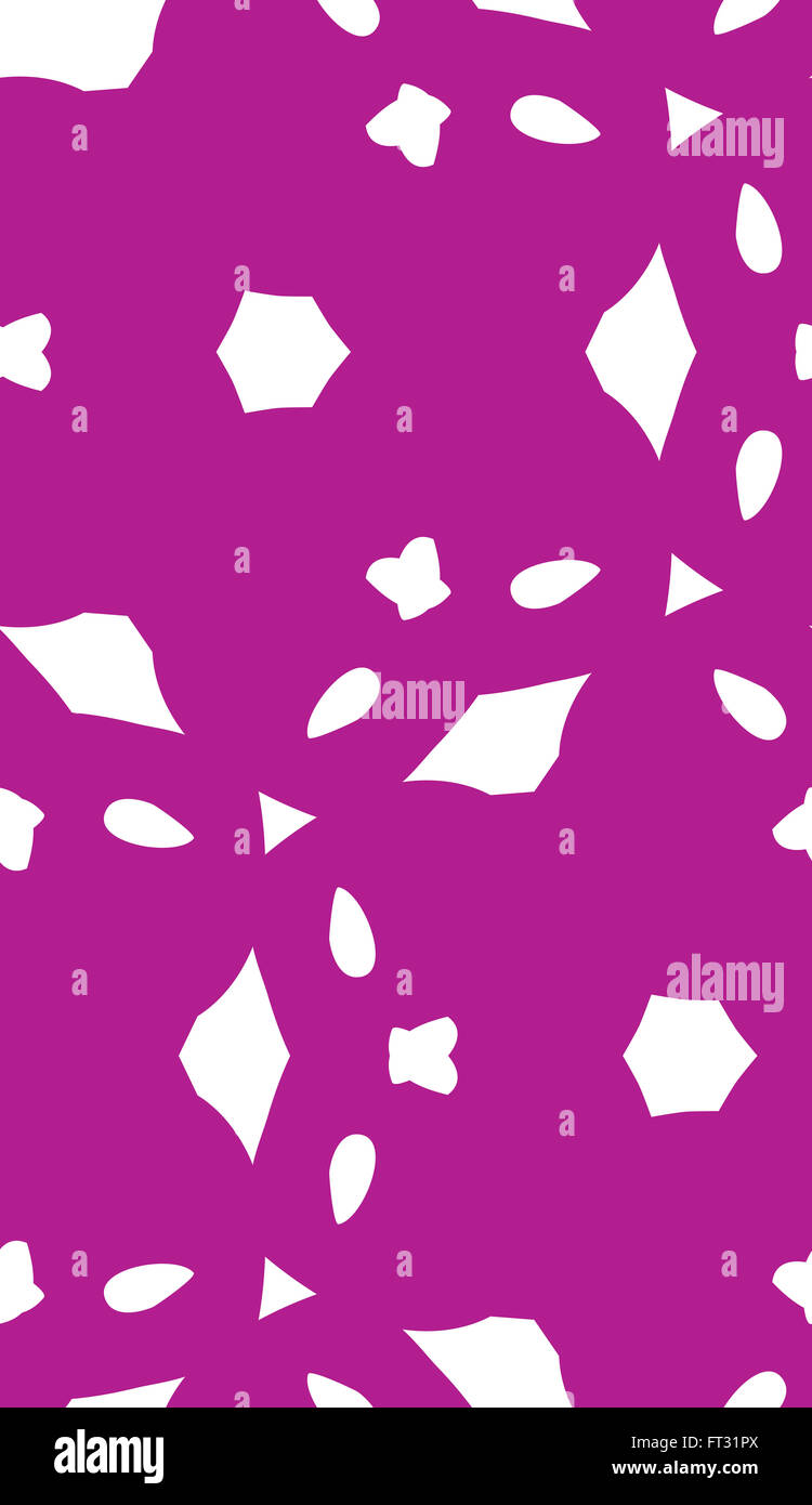 Seamless pattern of odd abstract white shapes over purple Stock Photo ...