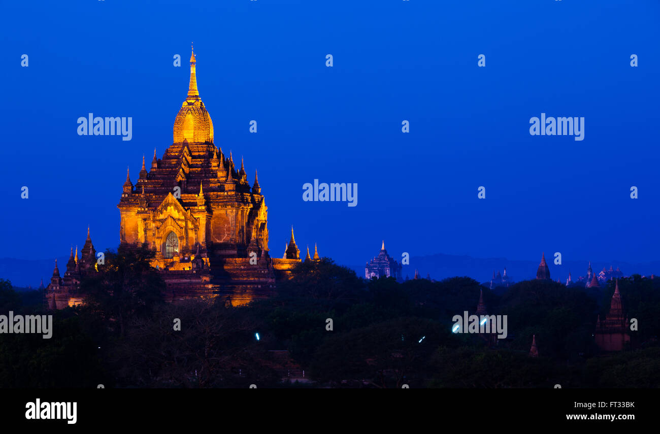 The plain of bagan at night, Bagan(Pagan), Myanmar Stock Photo - Alamy