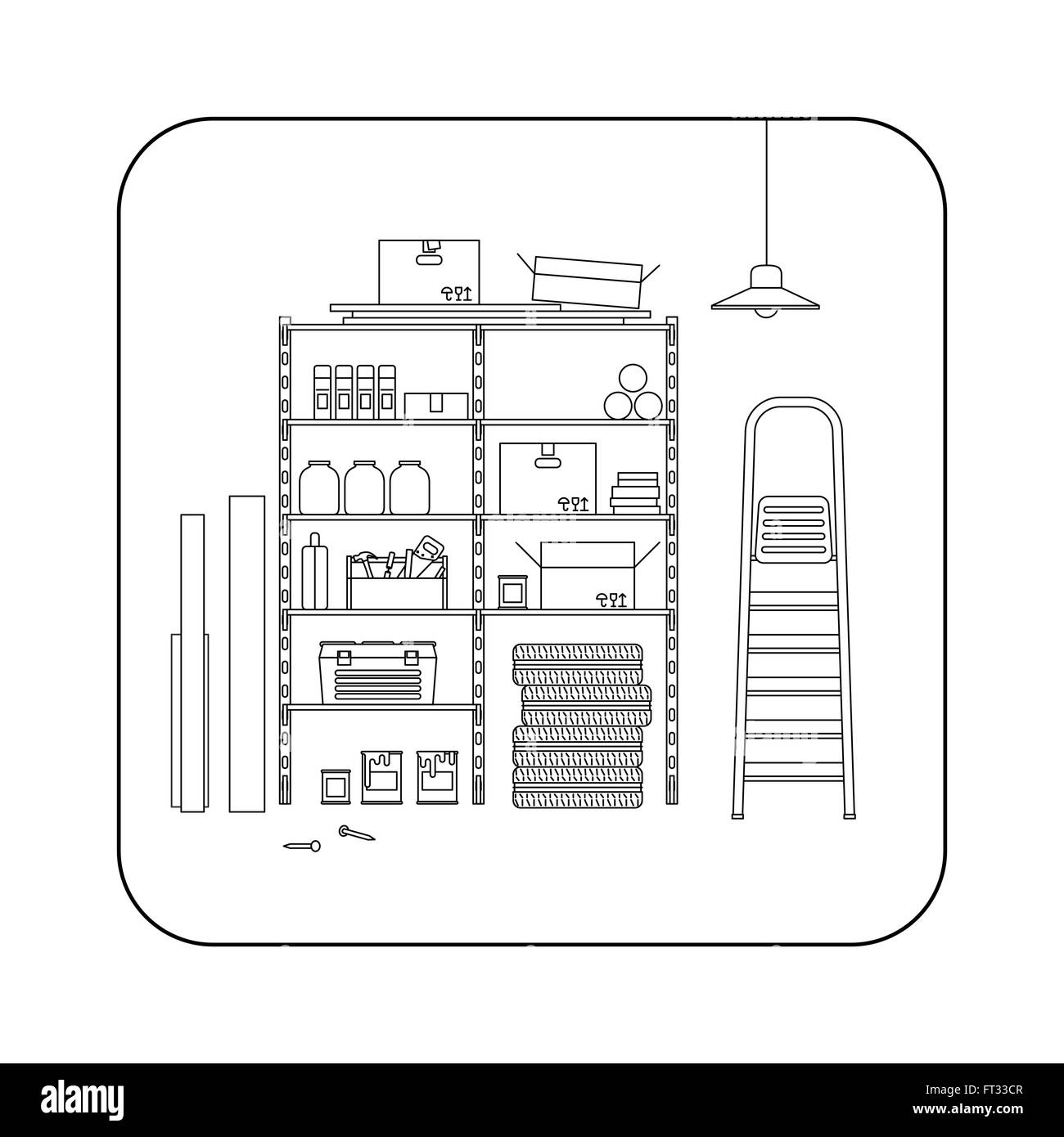 Storeroom line interior Stock Vector Image & Art - Alamy