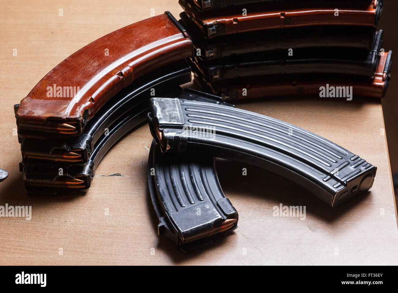 ammo for machine guns with loaded magazines Stock Photo - Alamy