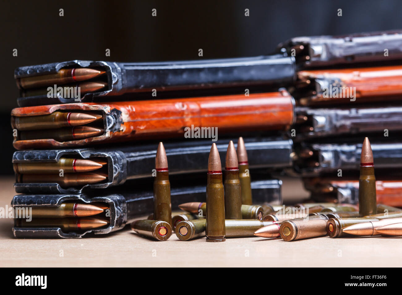 ammo for machine guns with loaded magazines Stock Photo - Alamy