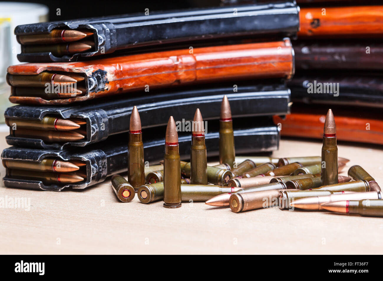 ammo for machine guns with loaded magazines Stock Photo - Alamy