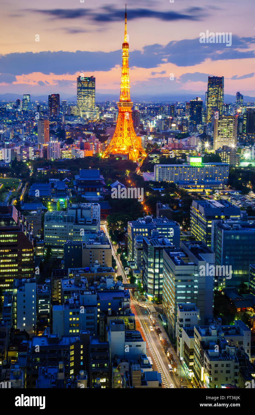 Tokyo city at night, Japan (Top view Stock Photo - Alamy