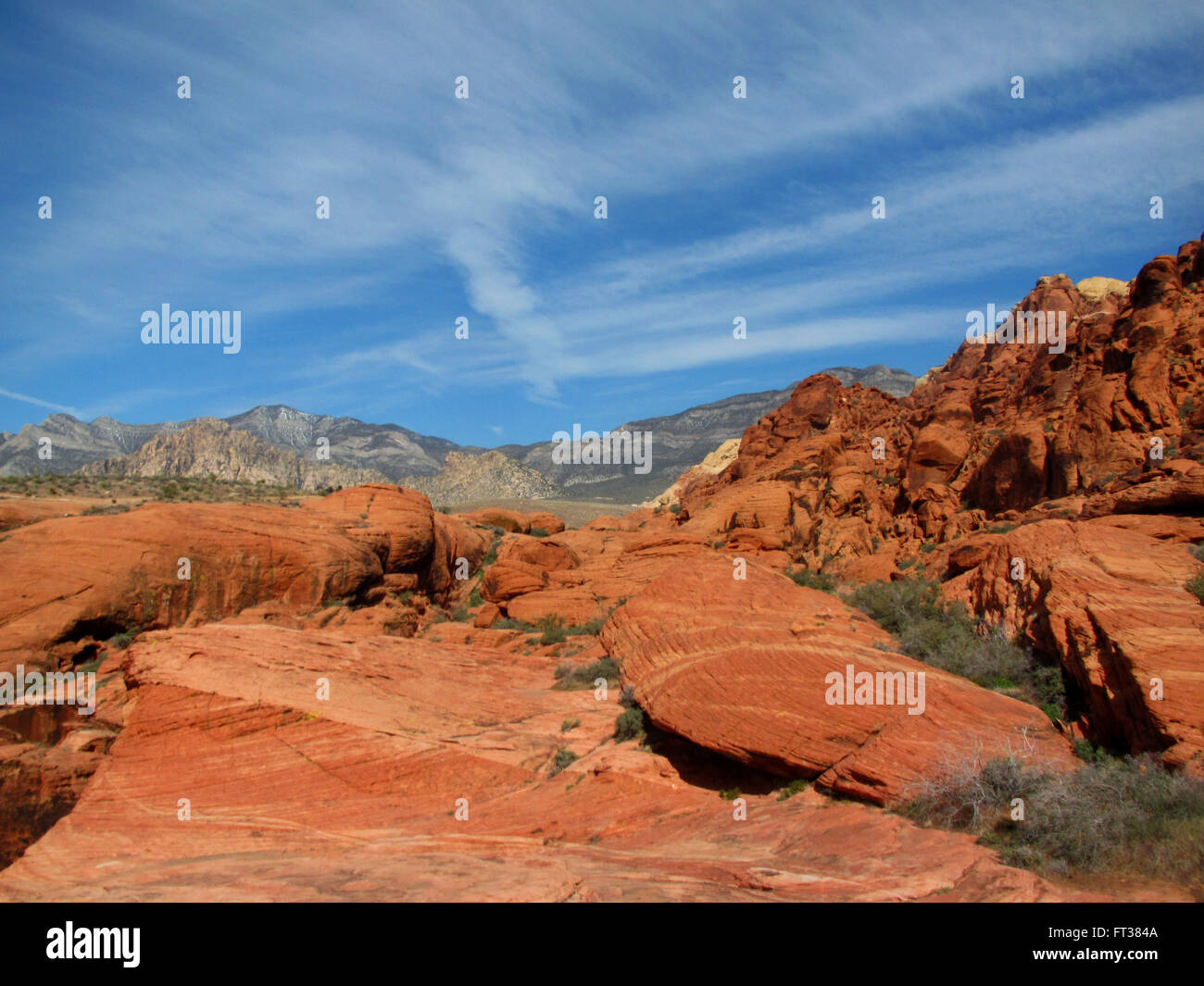Red Rocks in the desert with pretty blue skies Stock Photo - Alamy