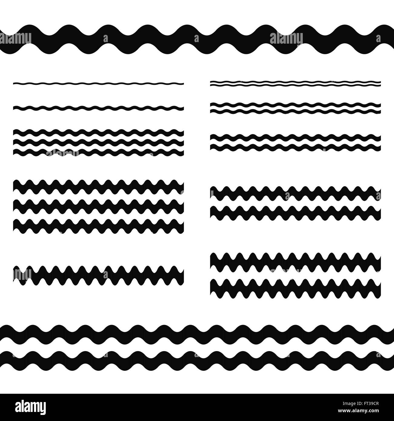 Graphic design elements - wave line divider set Stock Vector Image ...