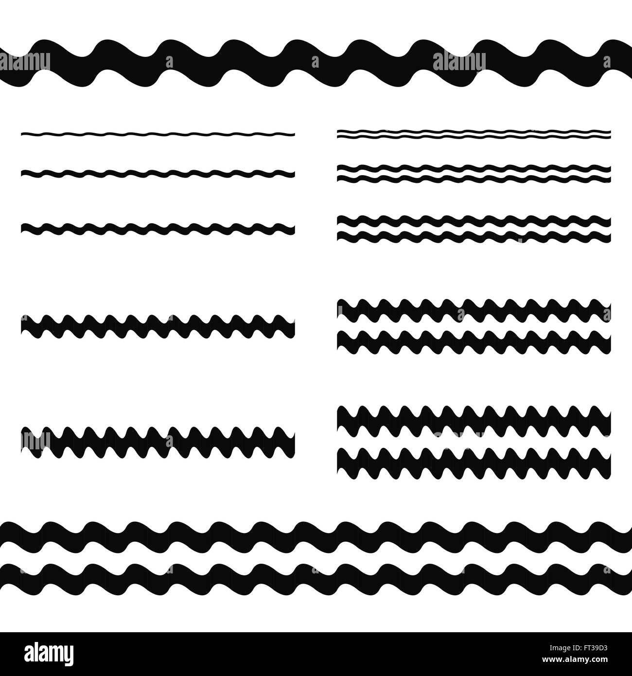 Wave line border Black and White Stock Photos & Images - Alamy