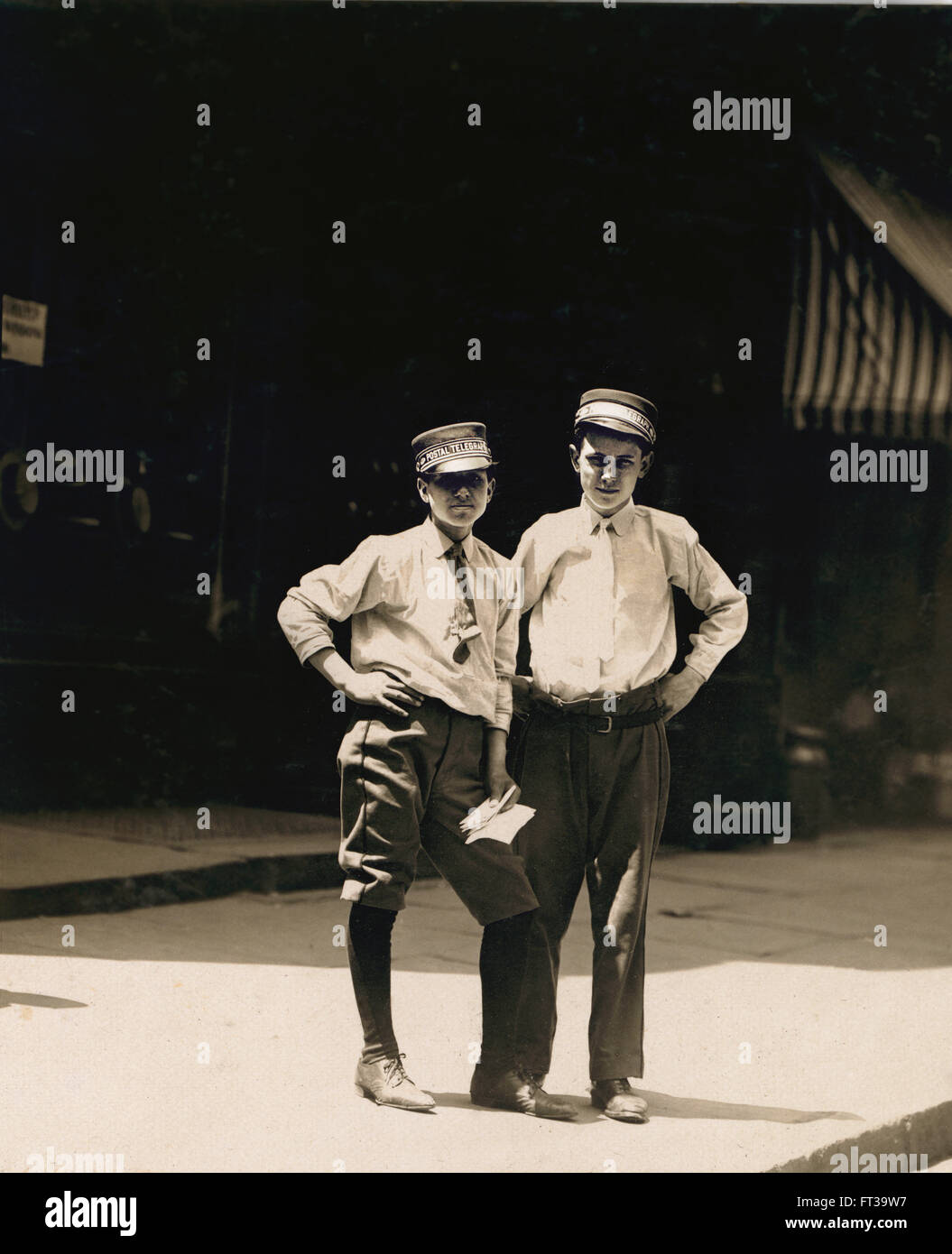 Two Young Telegraph Messengers, Broadway, New York City, New York, USA ...