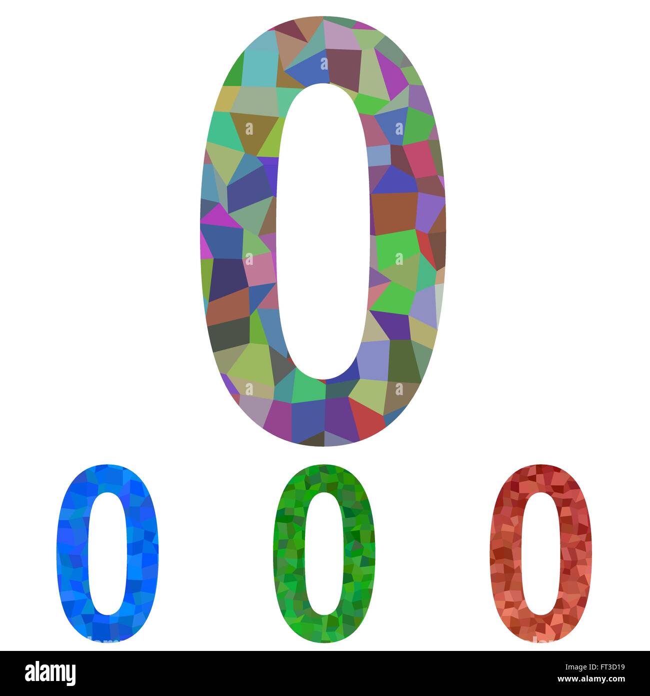 Mosaic font design set - number 0 Stock Vector Image & Art - Alamy