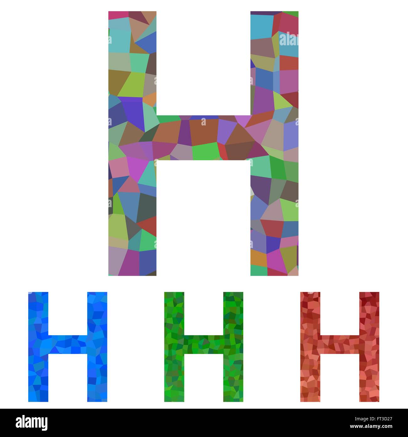 Mosaic Font Design Letter H Stock Vector Image And Art Alamy
