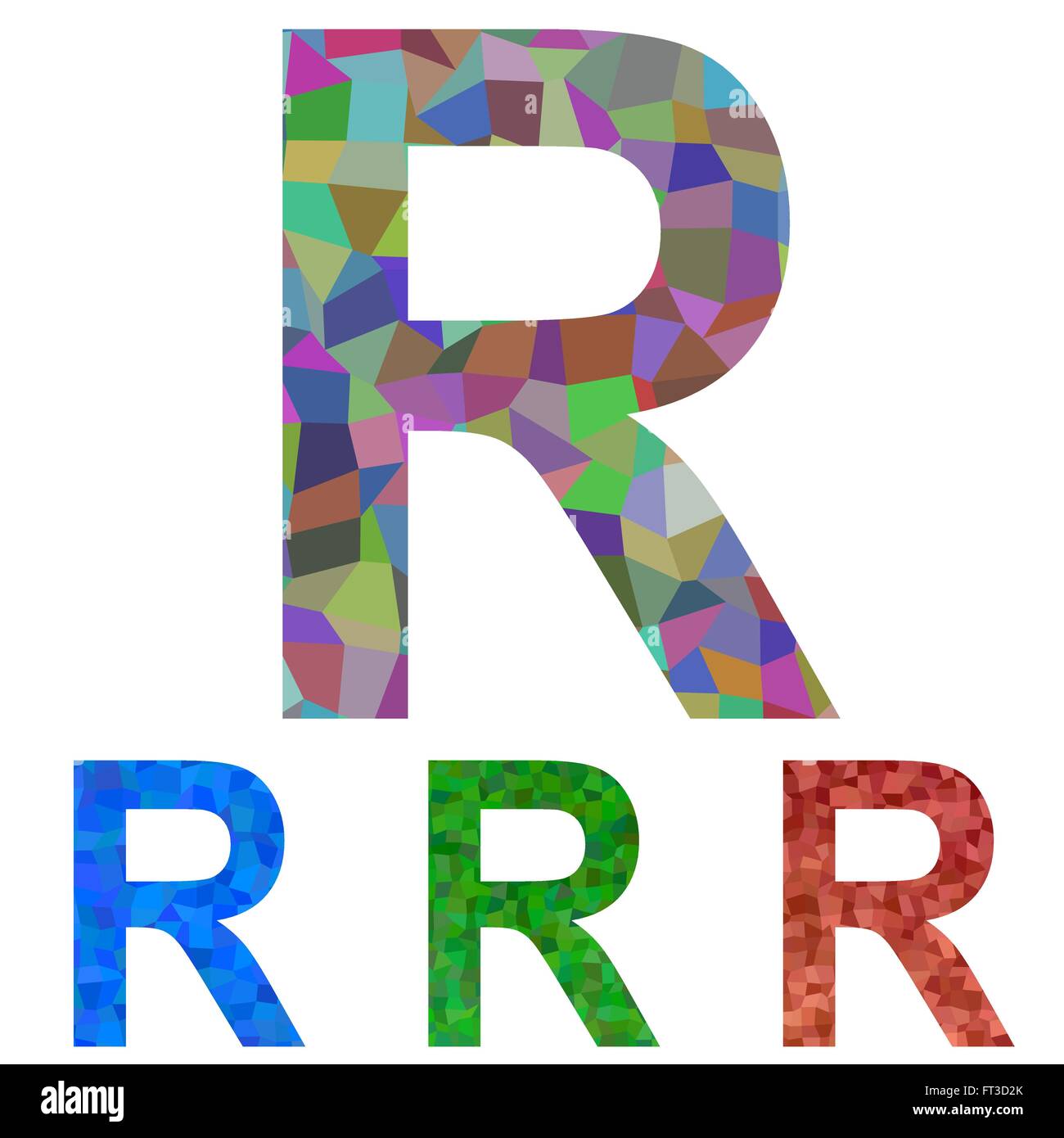 Mosaic Font Design Letter R Stock Vector Image And Art Alamy