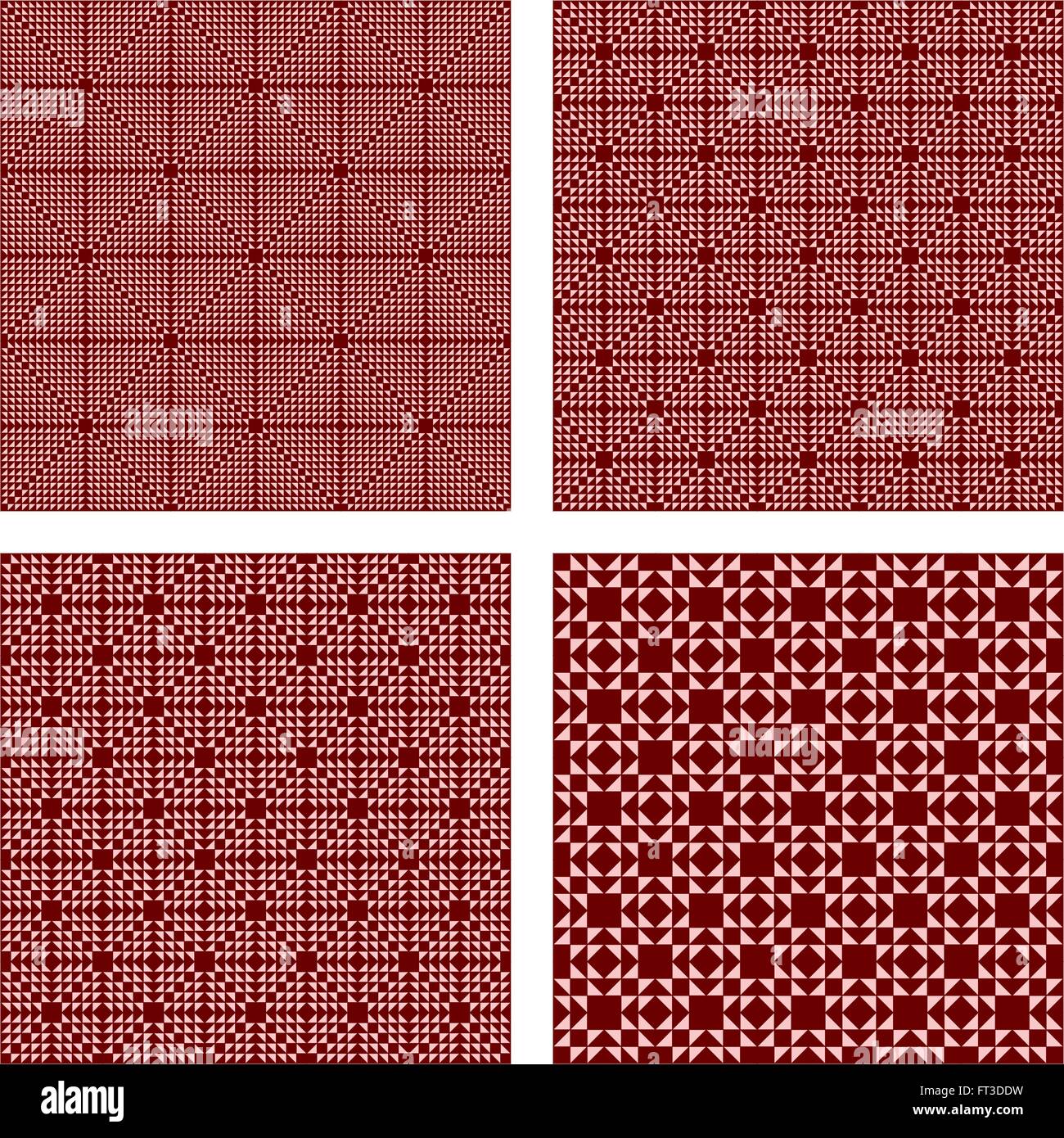 Seamless maroon triangle pattern set Stock Vector Image & Art - Alamy