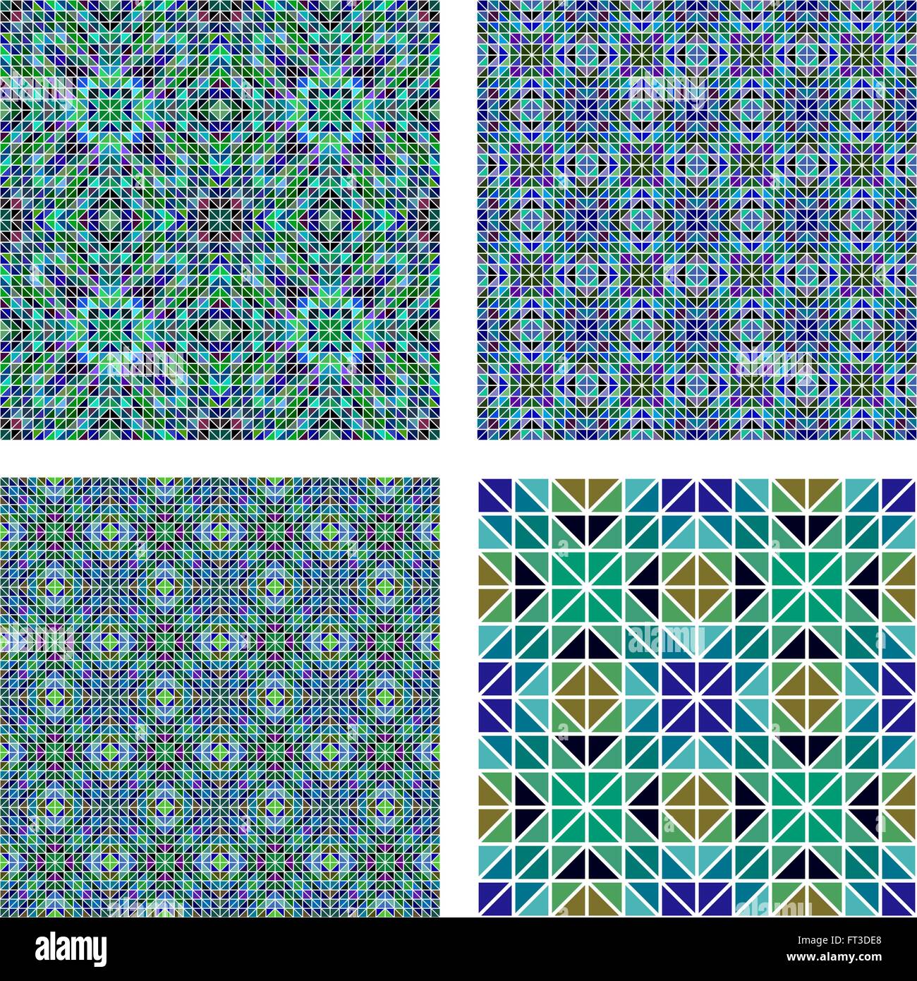 Blue colorful seamless mosaic pattern set Stock Vector Image & Art - Alamy