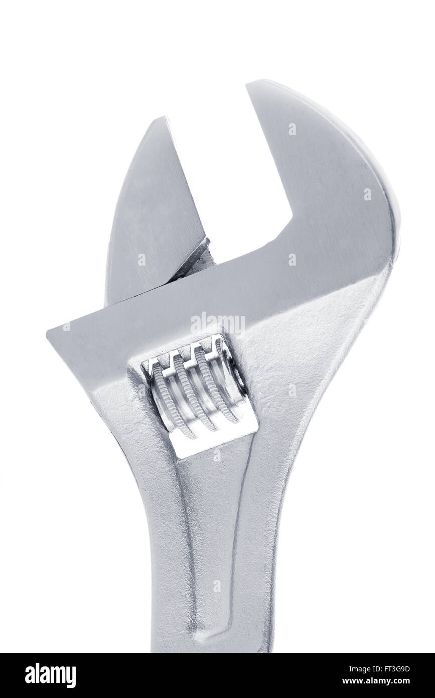 Spanner detail isolated on white background Stock Photo - Alamy