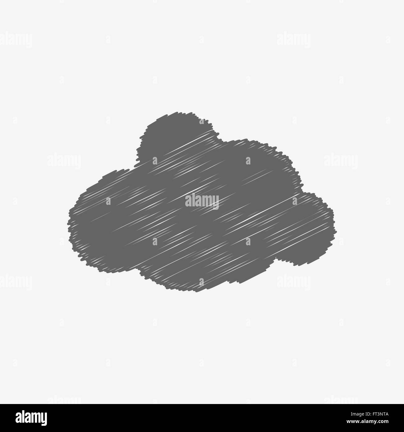 Hand drawn simple gray vector cloud Stock Vector Image & Art - Alamy