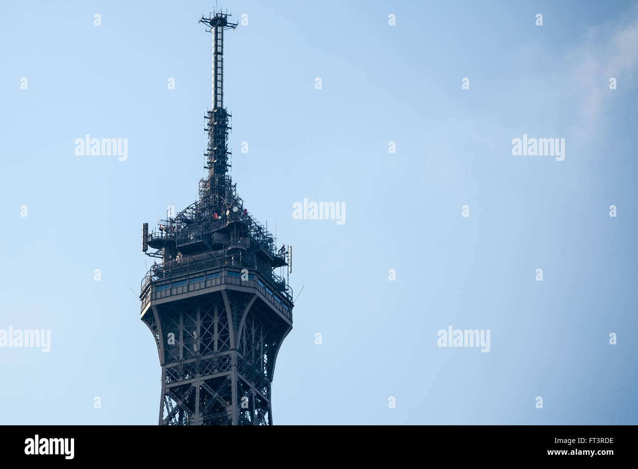 Close up view of top of Eiffel Tower Stock Photo - Alamy