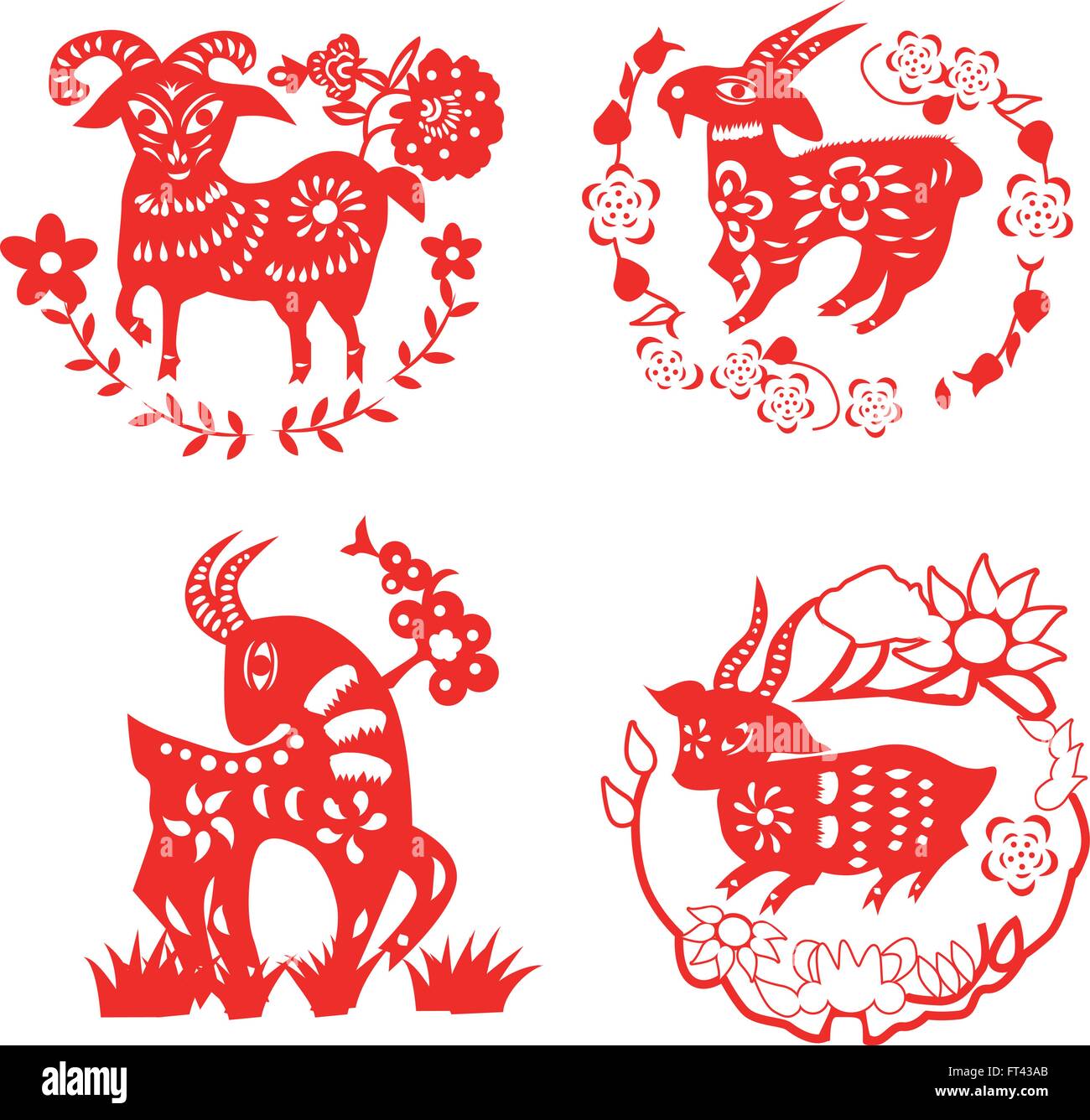 sheep paper cut Stock Vector Image & Art - Alamy