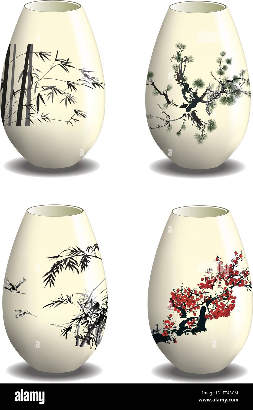 Traditional japanese vase Stock Vector Images - Alamy