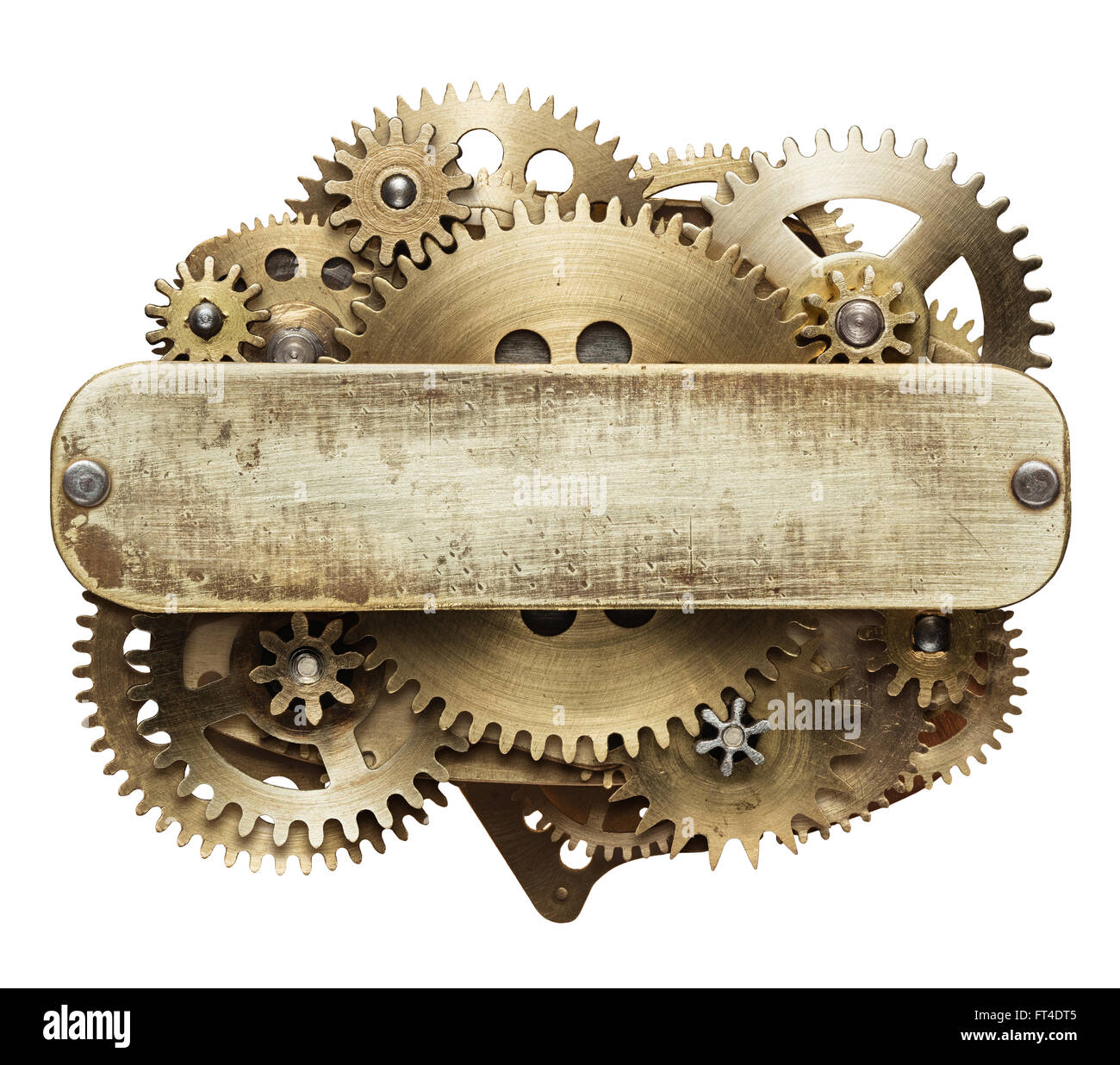 Collage gears clock Cut Out Stock Images & Pictures - Alamy
