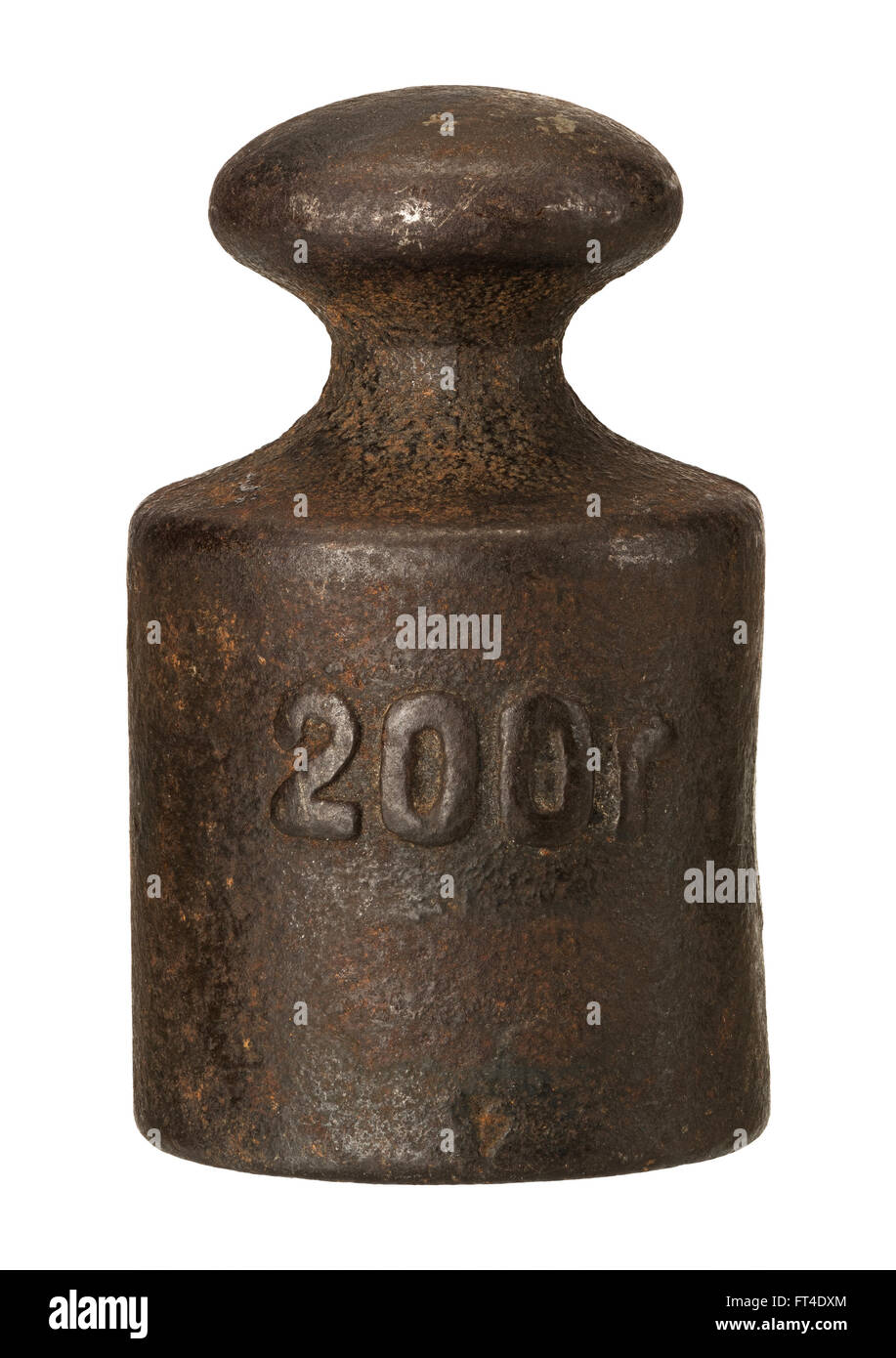 Old rusty iron scale weight isolated on white Stock Photo - Alamy