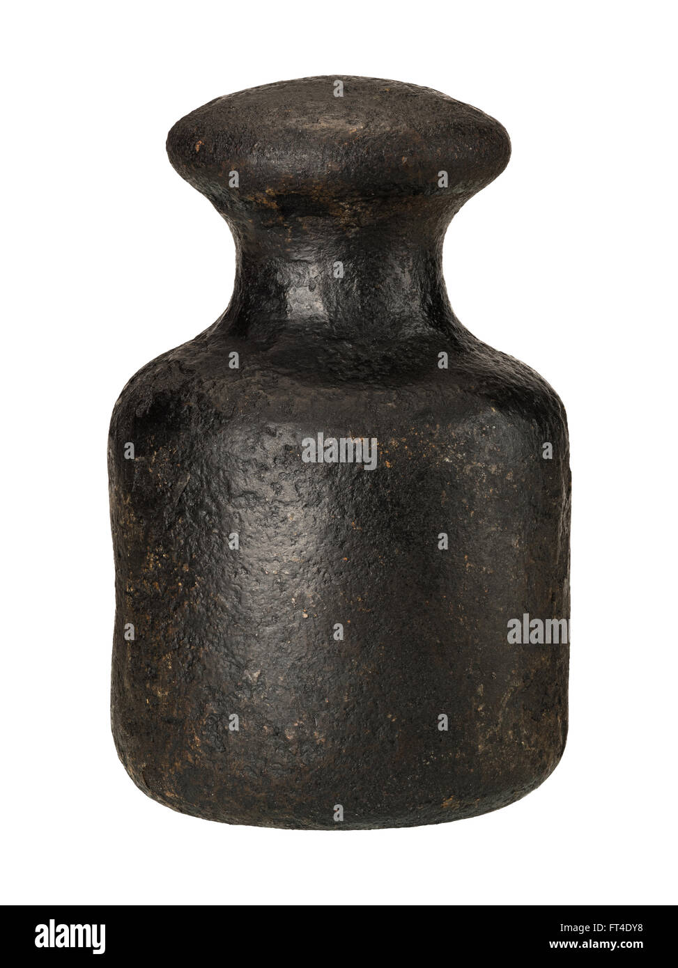 Old rusty iron scale weight isolated on white Stock Photo - Alamy