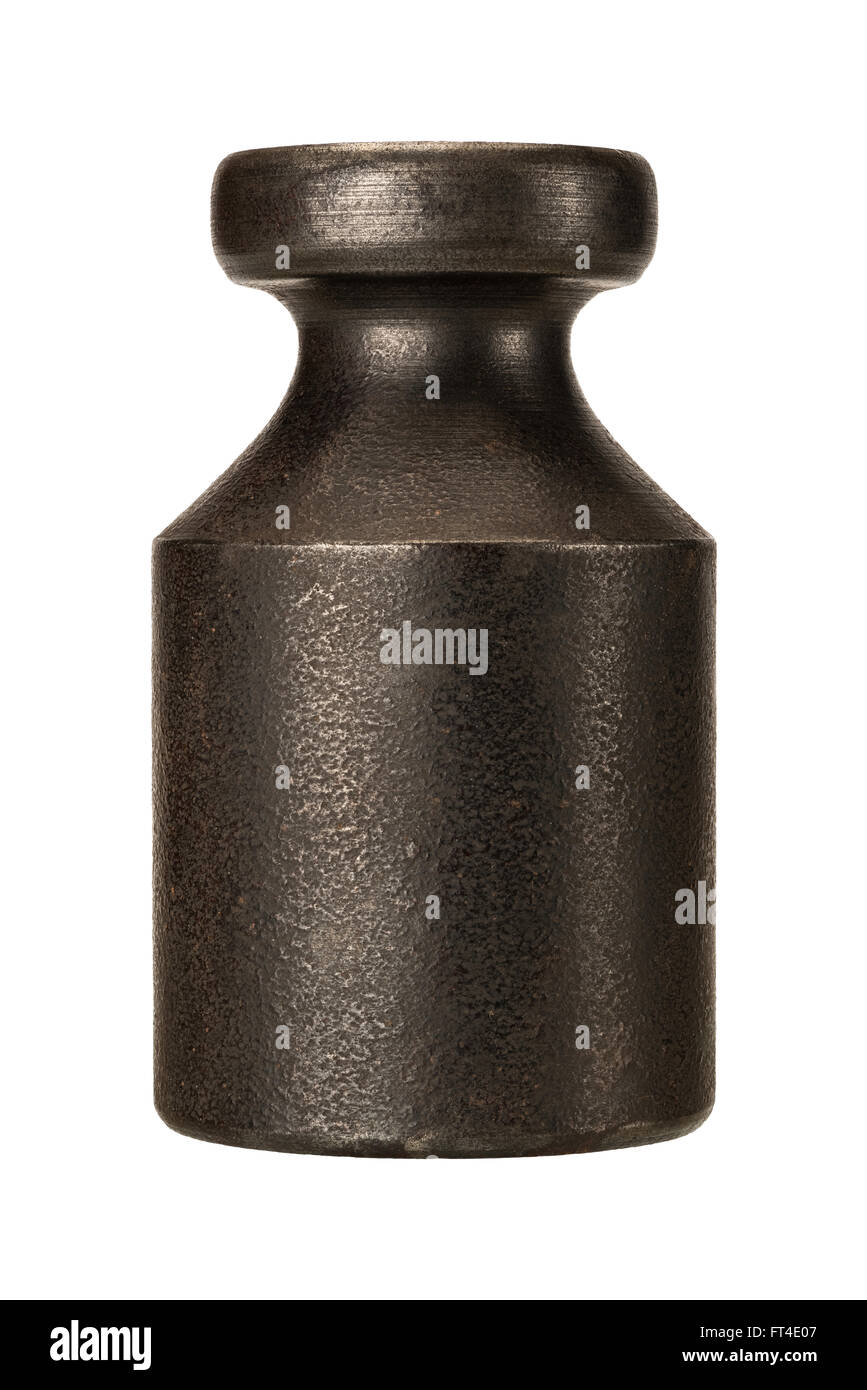 Old rusty iron scale weight isolated on white Stock Photo - Alamy
