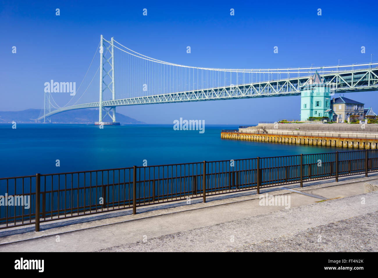 Akashi Kaikyo Bridge the world's longest suspension bridge, Kobe, Japan ...