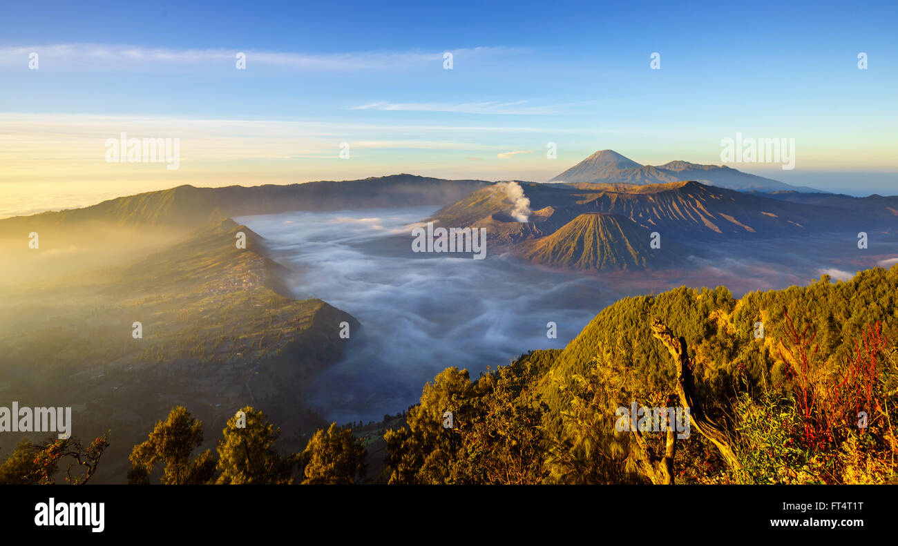 Bromo volcano at sunrise,Tengger Semeru national park, East Java ...