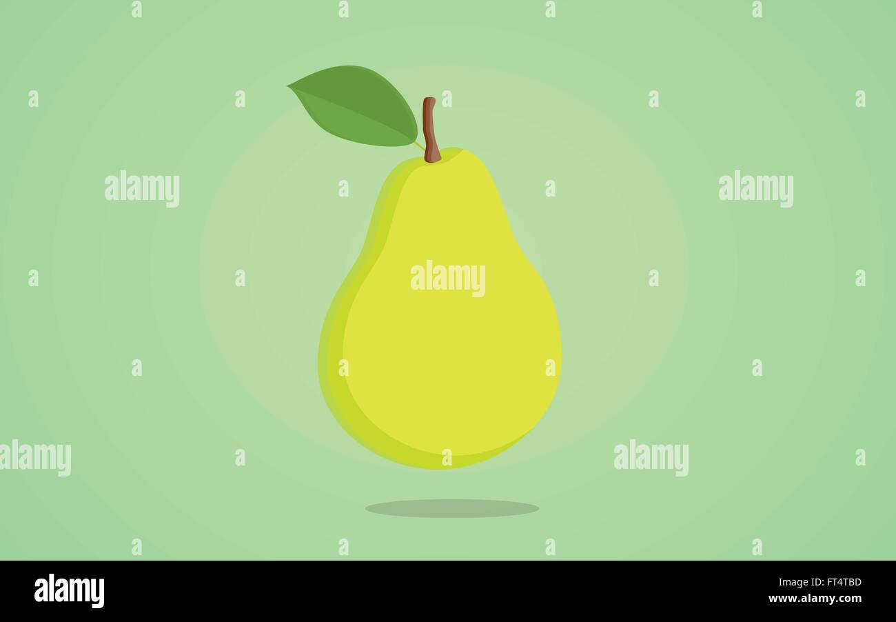 pear green isolated illustration with greens background Stock Vector ...