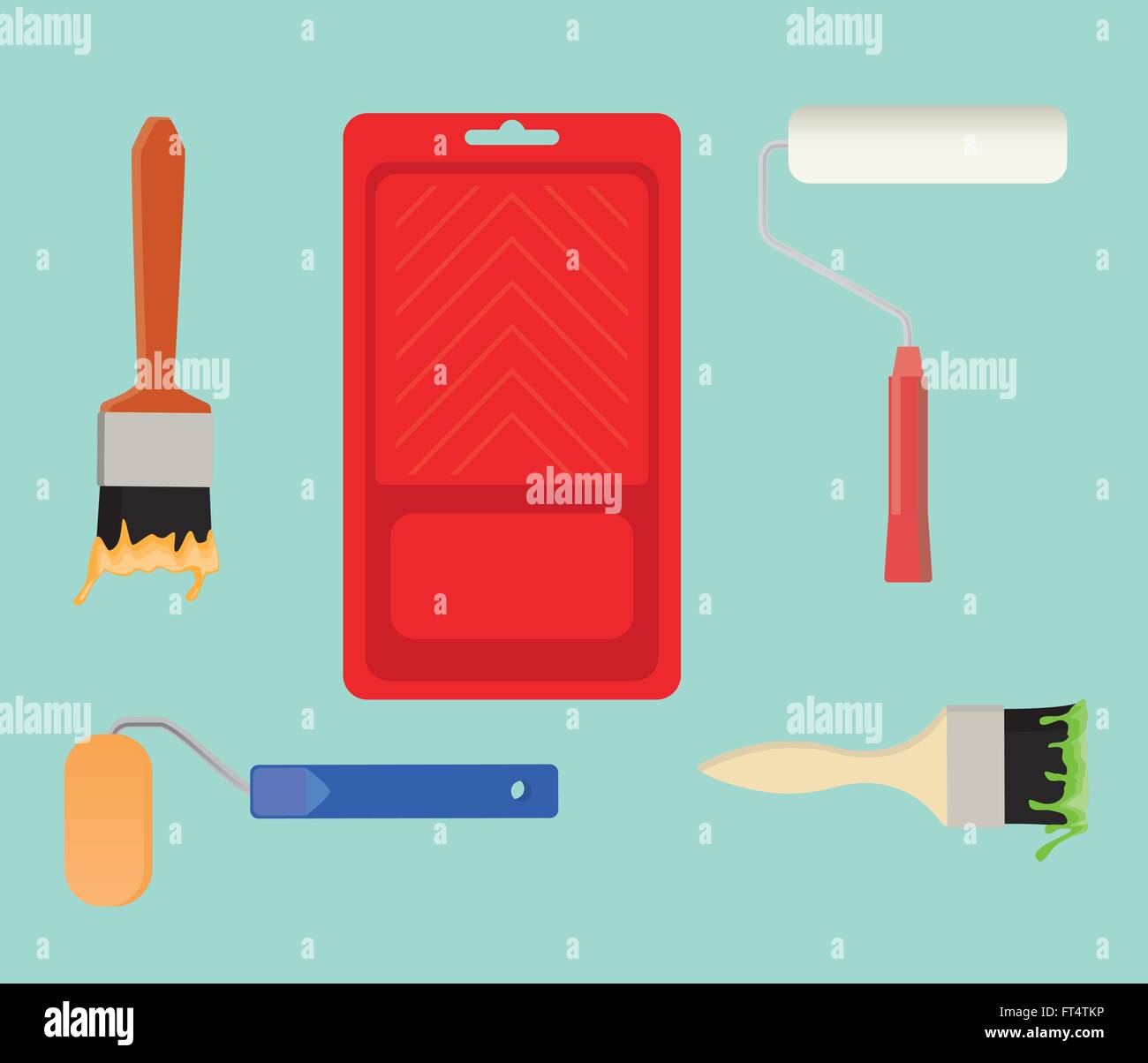 Paint tray top view Stock Vector Images - Alamy