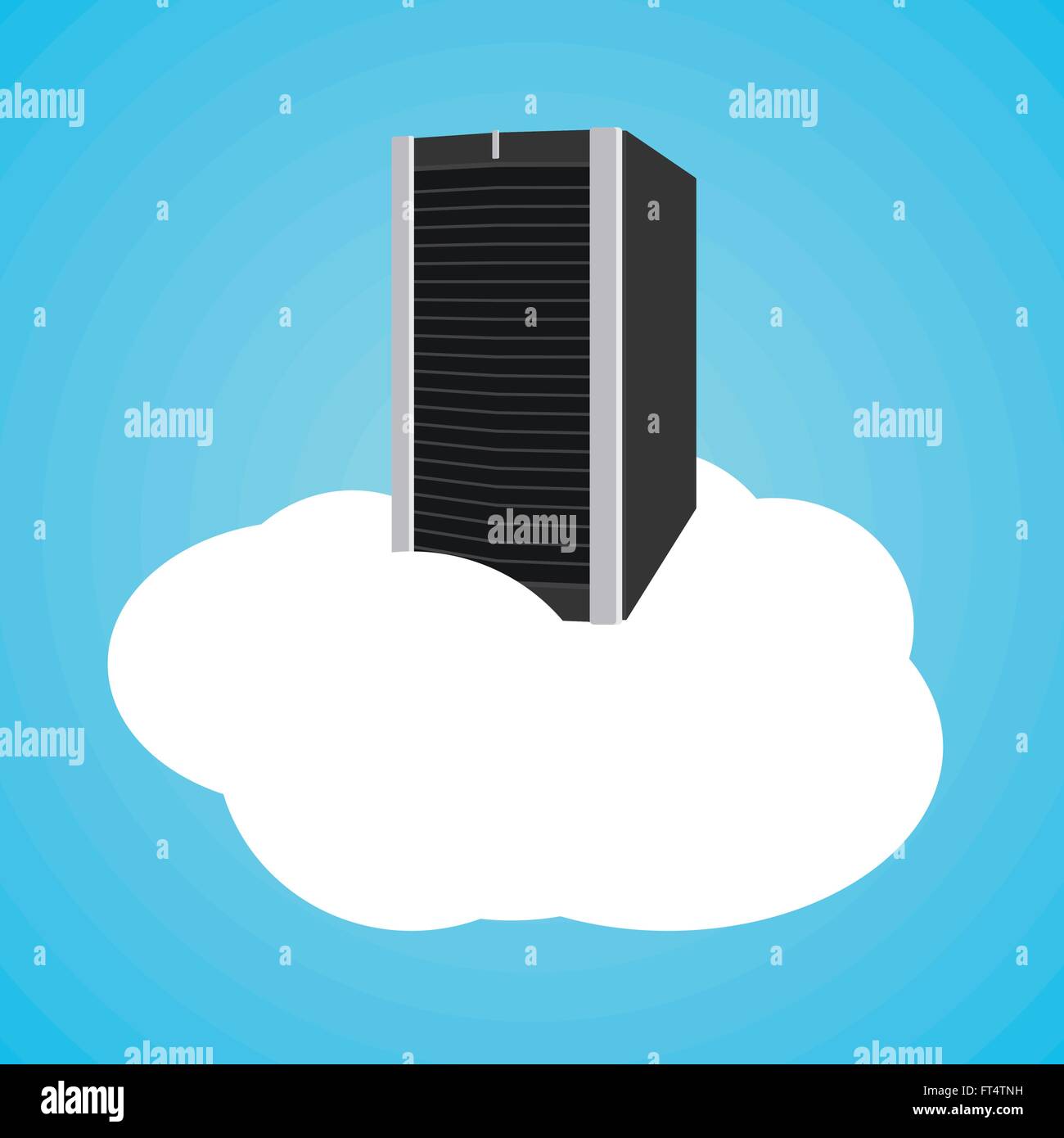 cloud server with clouds and database illustration Stock Vector Image ...