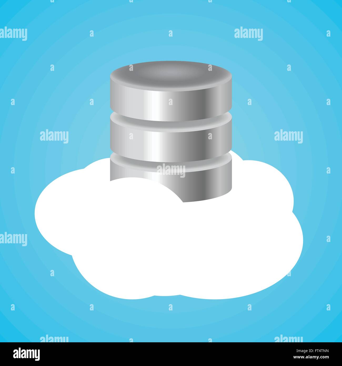 cloud database with clouds and data base illustration Stock Vector ...