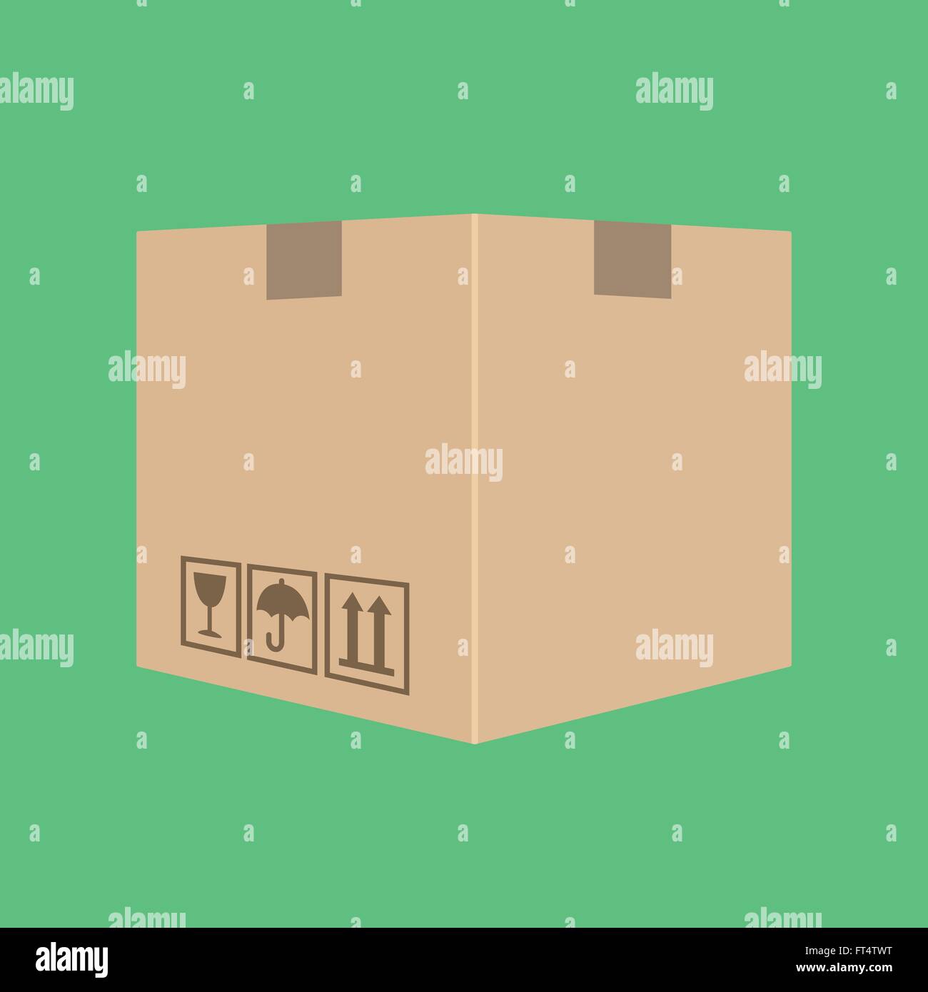 delivery box package cardboard with green background Stock Vector Image ...
