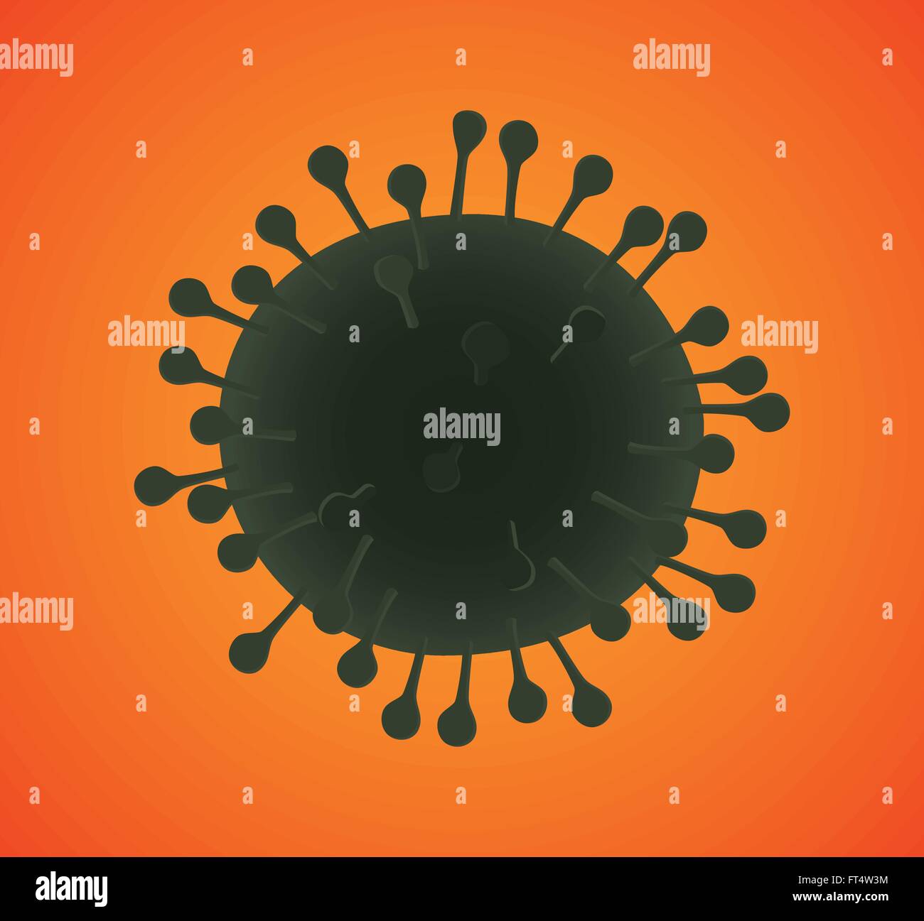 virus isolated symbol sign with orange background Stock Vector Image ...