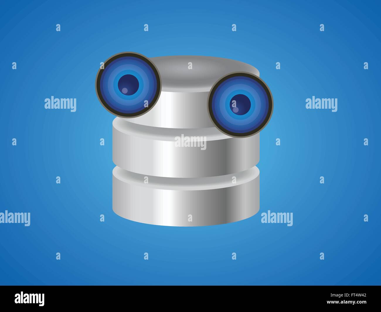 database vector cartoon mascot with two big eyes Stock Vector Image ...