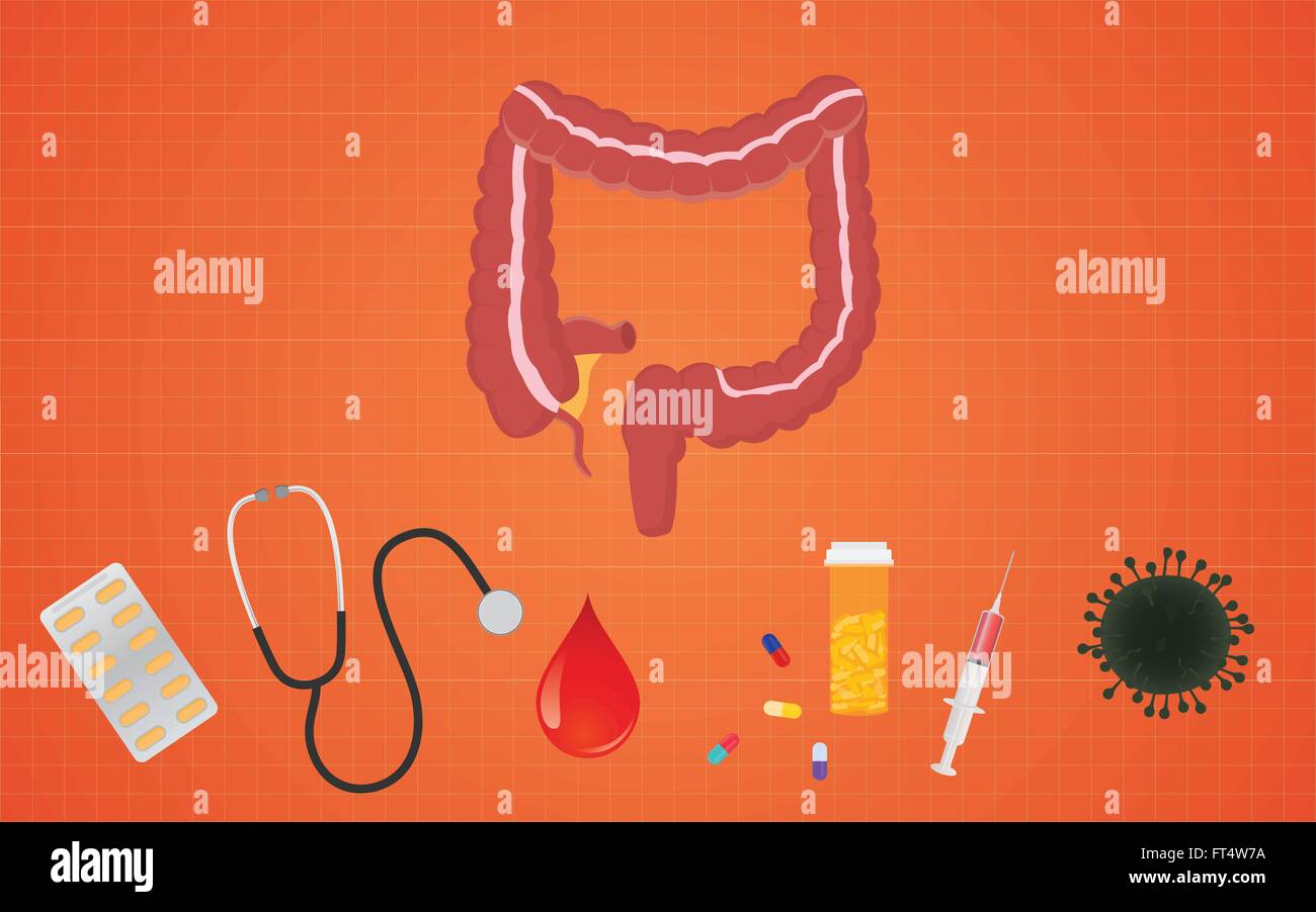 colon health with medicine and health care symbol Stock Vector Image ...
