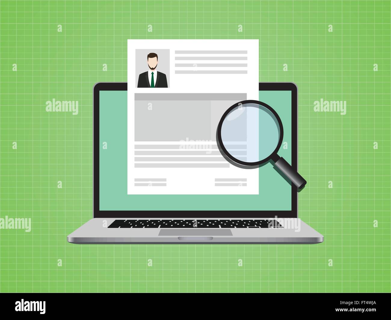 people cv on paper document with photo and notebook Stock Vector Image ...