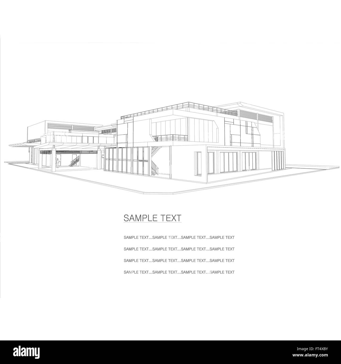 Sketch drawing of building Architecture Stock Photo - Alamy
