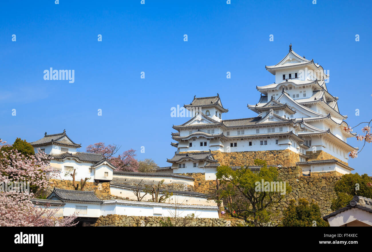 Himeji Castle in spring cherry blossom season, Hyogo, Japan Stock Photo ...