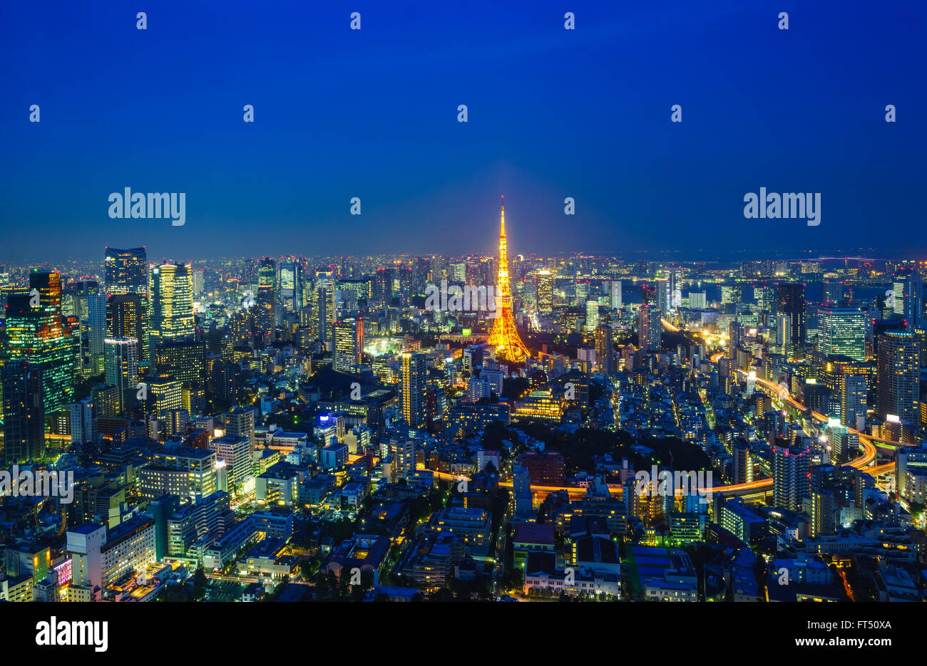 Tokyo city at night, Japan (Top view Stock Photo - Alamy