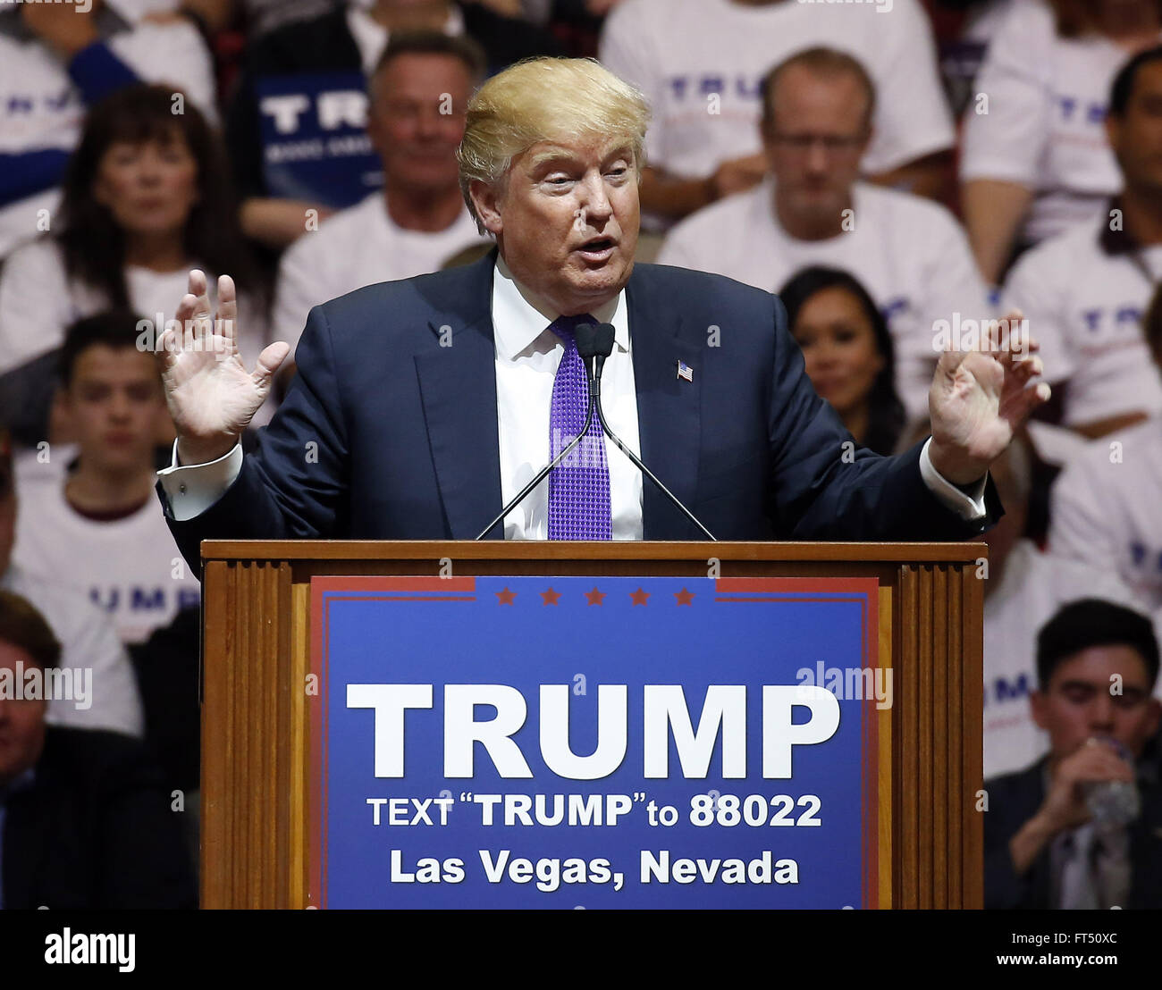 Donald J. Trump holds a President Rally at South Point Arena Featuring ...