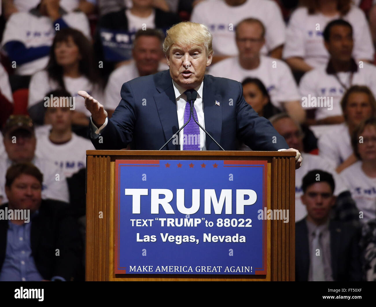 Donald J. Trump holds a President Rally at South Point Arena Featuring ...